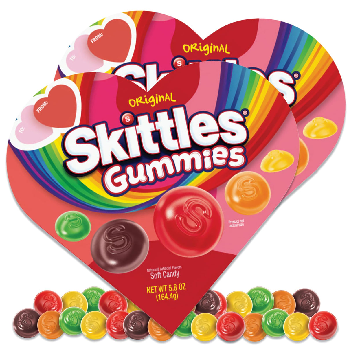 Valentine's Day Candy Hearts 2 Pack of Gummy Candy. Heart Shaped Candy ...