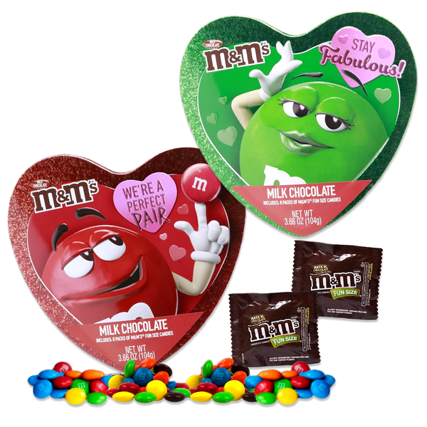 M and Ms Valentine's Day Candy Chocolate Heart Box Variety 2 Pack. M a ...