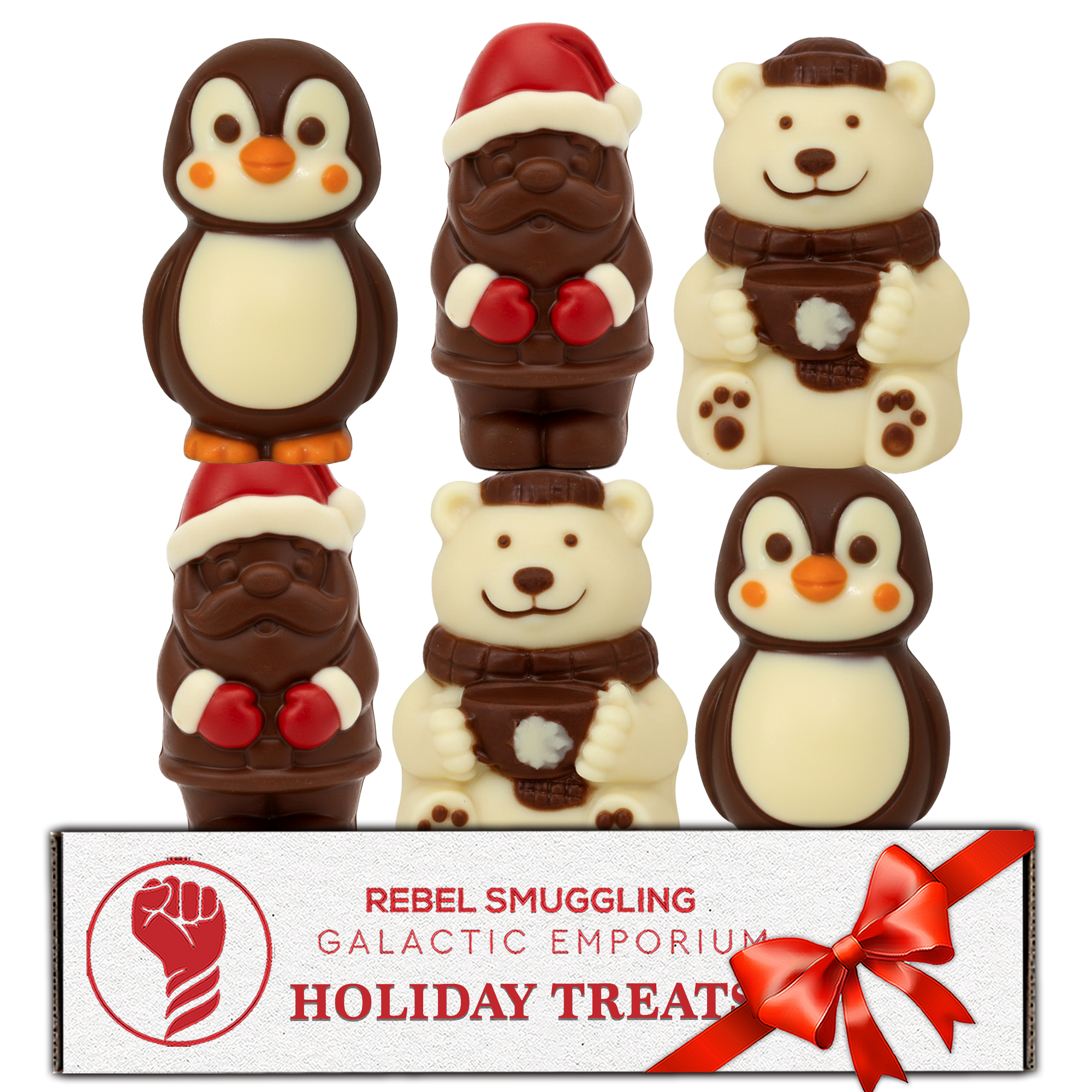 Christmas Hot Chocolate Bombs 6 Pack- Santa, Gnome, and Penguin Shaped ...